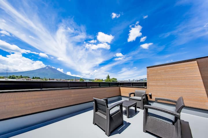スカイデッキを貸し切り!富士View/露天風呂/新築 - Mount Fuji