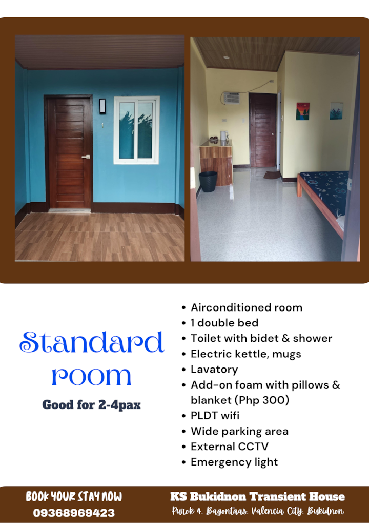 Ks Bukidnon Transient House Standard Room - Valencia