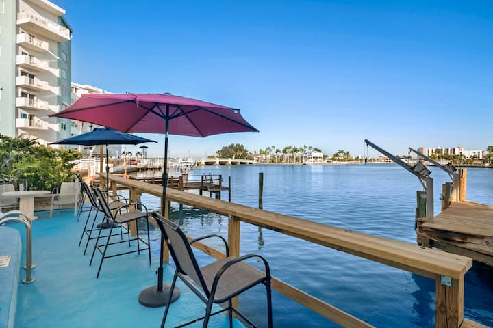 Swim, Sun & Stay | Heated Waterfront Salt Pool - Treasure Island, FL