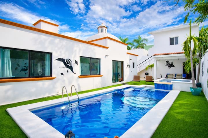 Piscina Privada De Villa Medusa Lujo 4 Dormitorios - Cancún