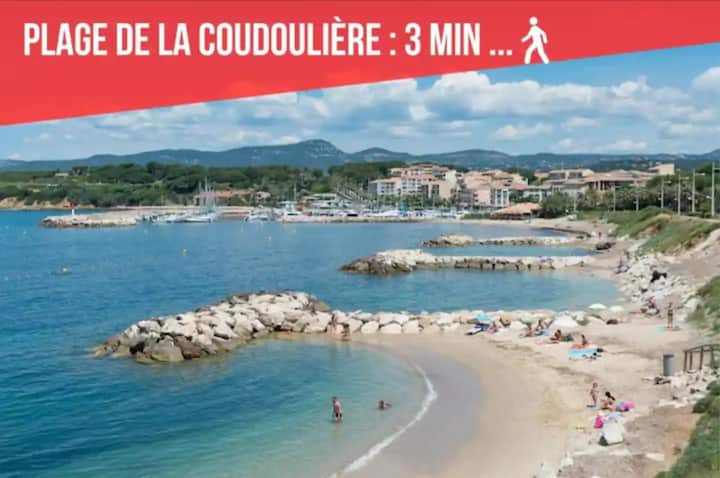 T2 - Plage 3" à Pieds - Clim - Piscine - Parking - Six-Fours-les-Plages