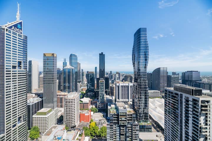 Panoramic City Sea View Apartment Pool And Gym - Melbourne