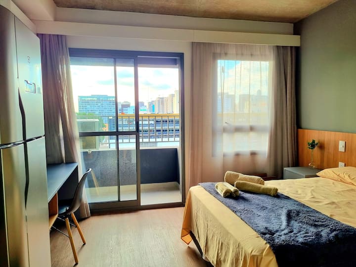 Estúdio Aconchegante Em Moema Ao Lado Da Estação - São Paulo