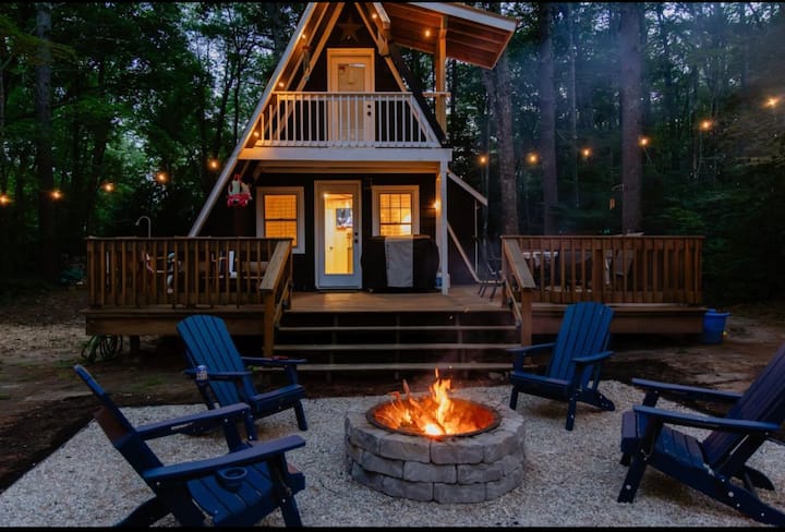 Skål Scandinavian Lux A-frame Waterfront Cabin - Sebago Lake State Park, Naples