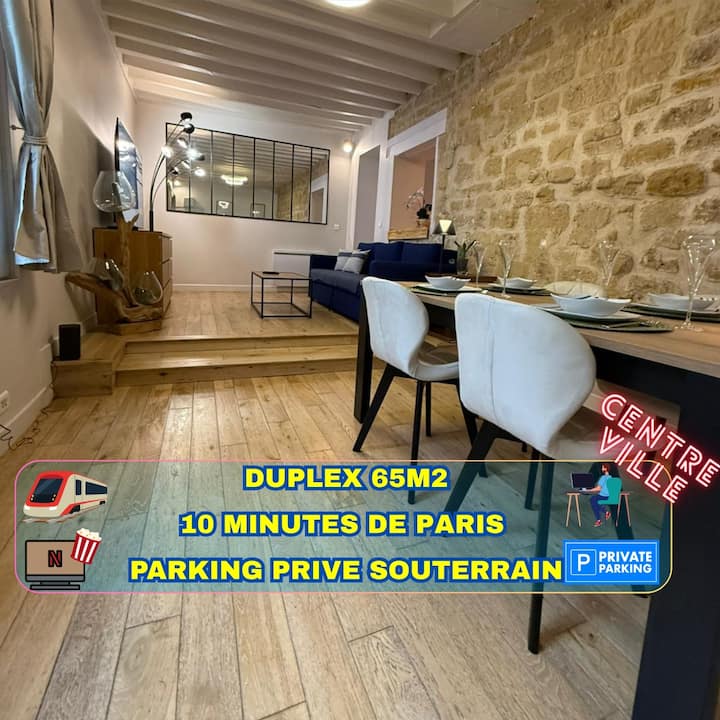 Duplex 65 M² Centre Rueil, Parking & Cour Privée - Rueil-Malmaison