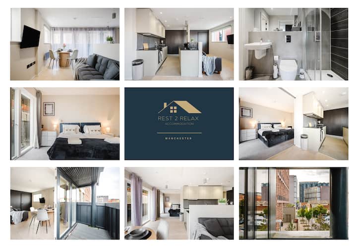 2 Bed Flat|selfcheckin|parking|sleeps4|castlefield - 