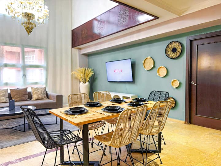 Gueliz • 3br/3ba Duplex |Pool & Balcony| Majorelle - Marrakesh