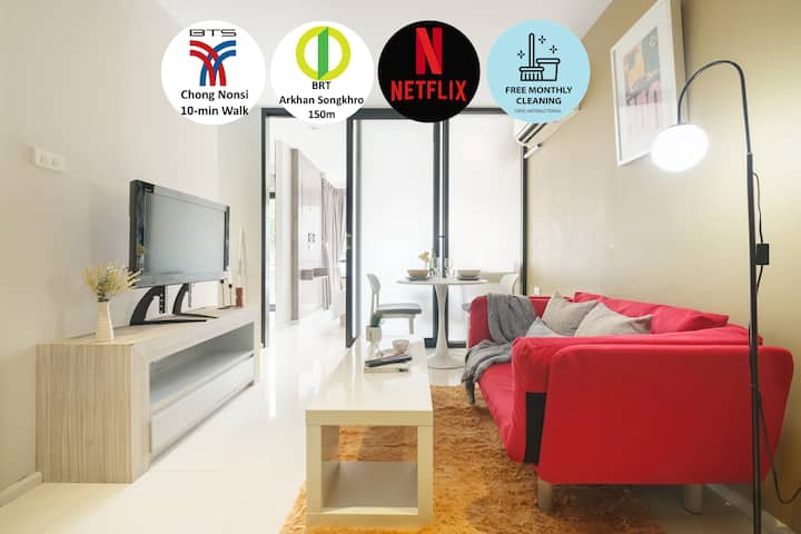 1bd In Sathorn/ 1min Brt/ 10min Chong Nonsi Bts - Bangkok
