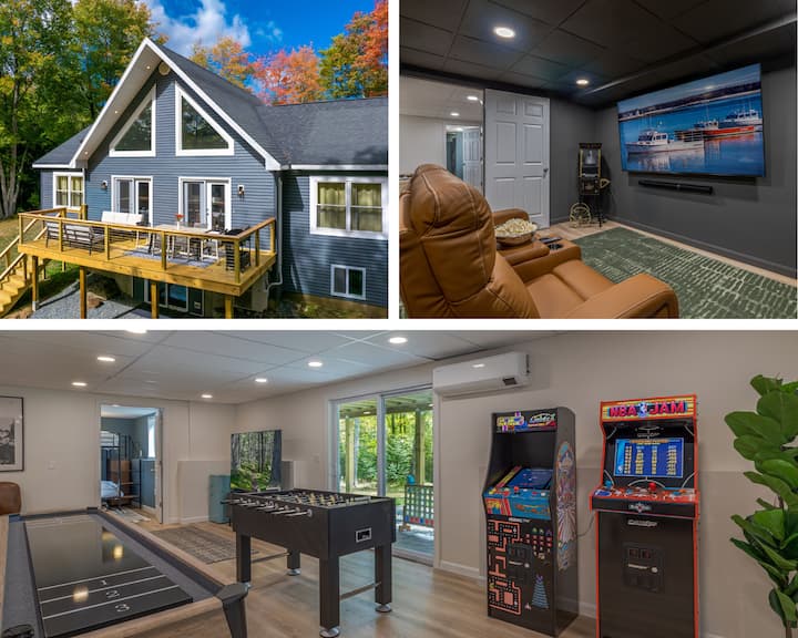 Arcade, Theatre, Loft Bar, Deck, Sleeps 20+ - Acadia National Park