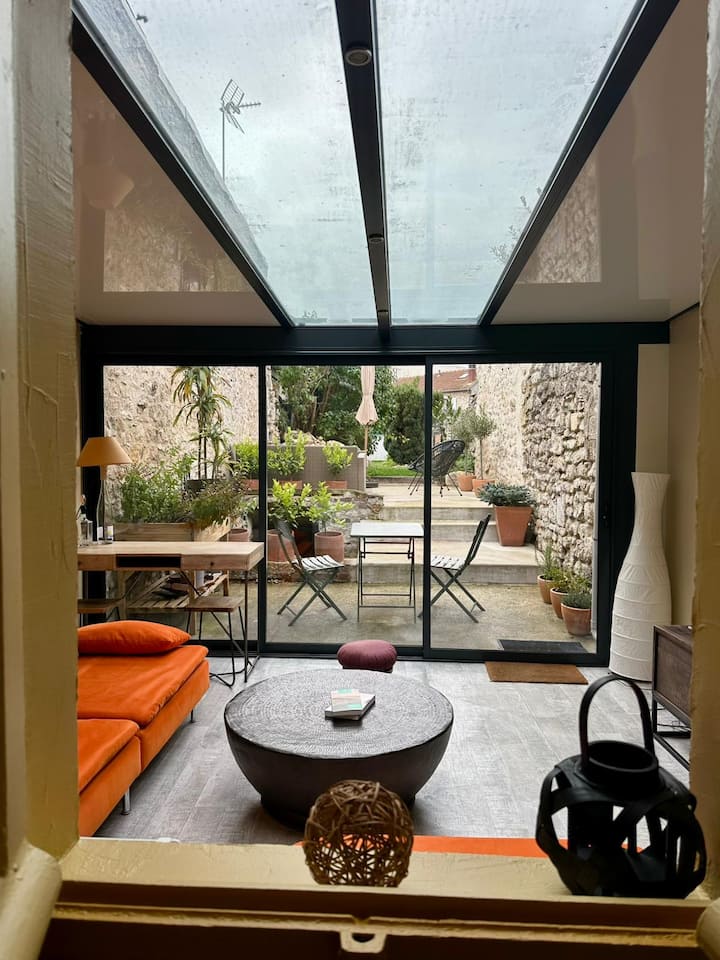 Maison Cosy Pour 2 à Crépy – Véranda & Jardin - 瓦盧瓦地區克雷皮