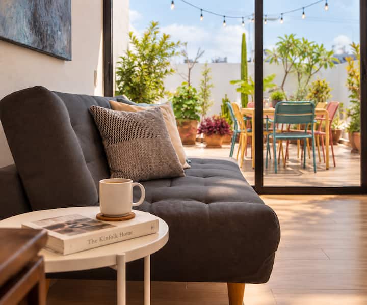 Hidden Gem In Gdl | Private Terrace | 2 Beds + A/c - Guadalajara
