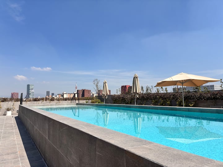 Brand New Loft & Co Work & Pool & Gym - Mexico