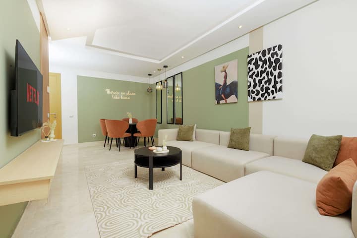 Modern 3-bedroom Stay At Prestigia - Rabat
