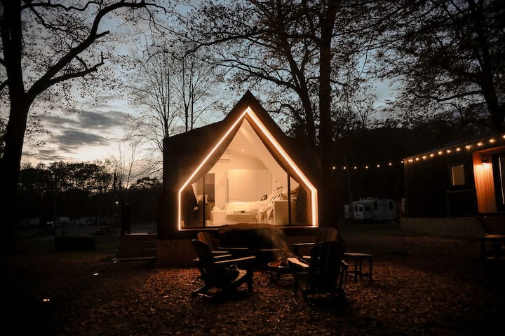 Creek Side Tiny Home With Shared Hot Tub #5 - Weiser State Forest, Pine Grove