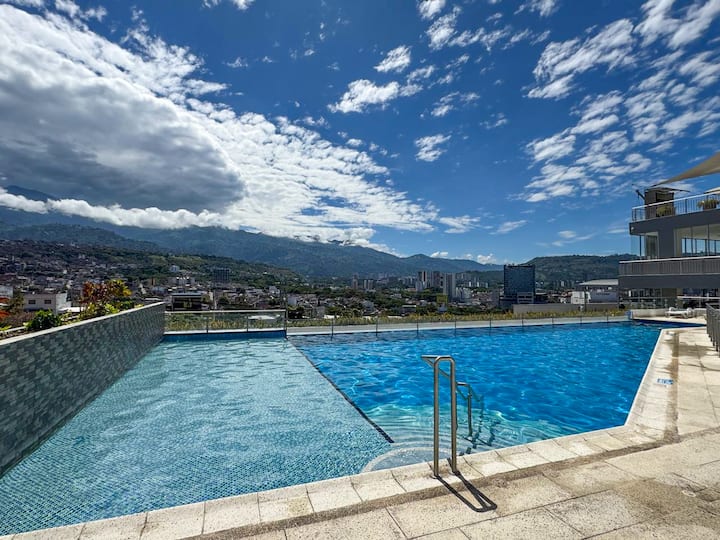 Piscina + Vista | Apto Moderno| 2 Hab Con Aire - Bucaramanga