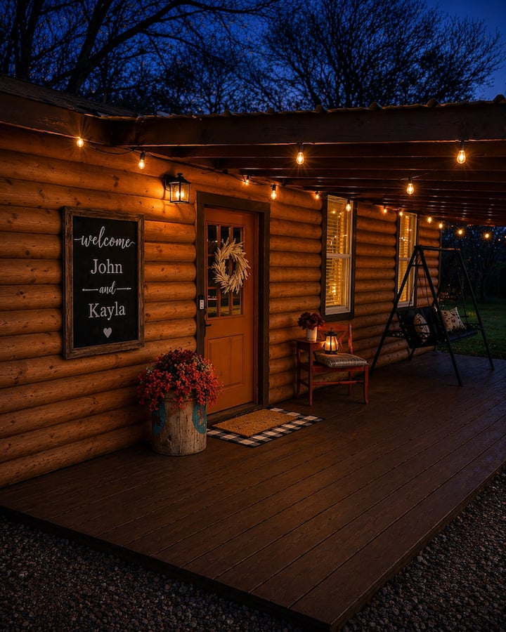 The 1890 House @ Boone Docks- Log Cabin Getaway - Lake McMurtry, OK