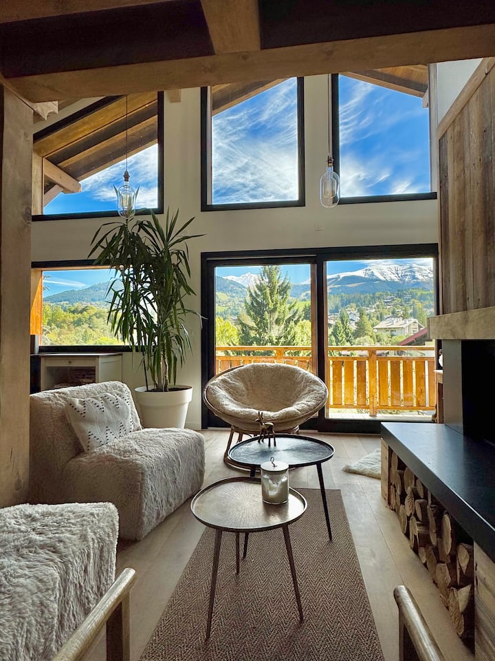 Charmant Chalet Neuf à Megève Vue Mont Blanc - Combloux
