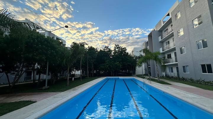 Depa Moderno A Minutos Del Aeropuerto Y Tren Maya - Cancún