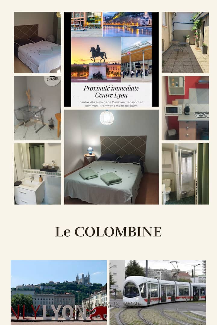 Colombine/calme/terrasse/lit Bb/parking/tram/métro - Vénissieux