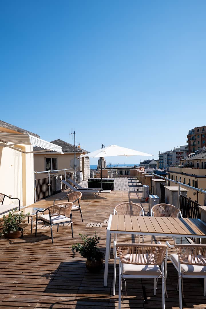 Loft Design Chic Avec Grande Terrasse Près Du Centre-ville - Gênes