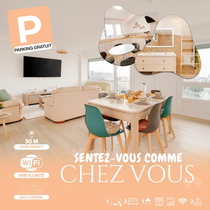Magnifique Appartement Gare De Nancy - 3 Chambres - Meurthe-et-Moselle