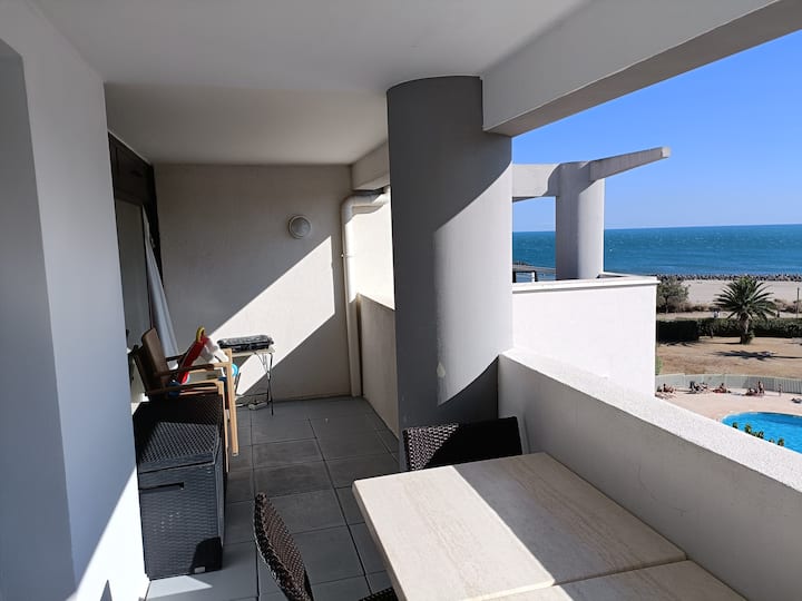 Splendide 3 Chambres, Bord Mer, Piscine, Vue Mer - Agde
