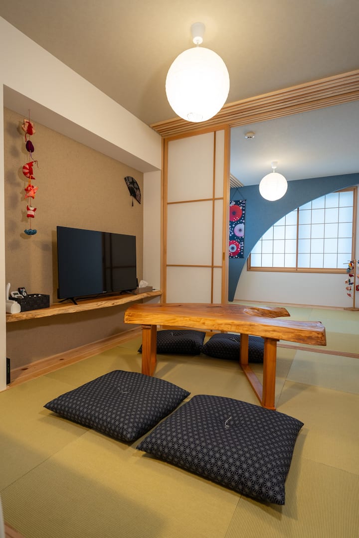 【ヒカリとテラス  和】善光寺徒歩12分/6名貸切/和モダンの落ち着く空間/2部屋＋広々リビング - Nagano