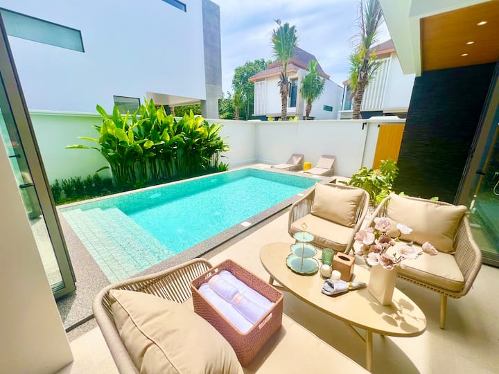 全新双层3卧豪华泳池别墅15分钟可到达邦涛、layan、奈通、奈阳四个海滩距离laguna仅10分钟 - Nai Yang