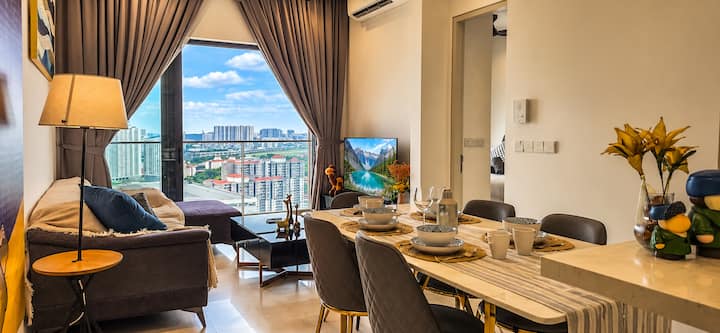 2br 2ba Apt W/balcony I King Beds I Shopping Mall - Kuala Lumpur