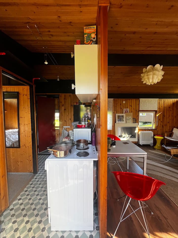 Welsh Log Cabin 
1970s Scandi Design 
Dog Friendly - Cardigan