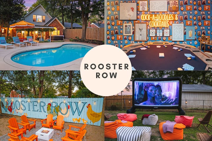 Rooster Row | Pool, Jacuzzi, Fire Pit + Poker Room - Columbia, SC