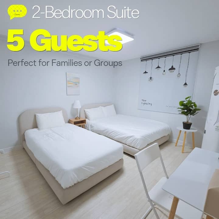 부산역 인근 지호텔 2bedrooms&1kitchen For 5guests - Busan