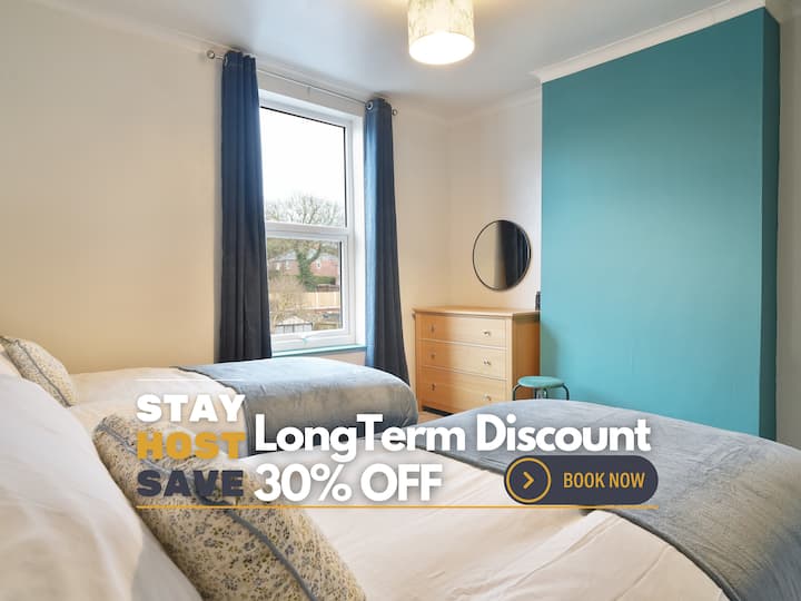 Long-stay | 30% Off | Free Parking | 3-bed House - Rotherham