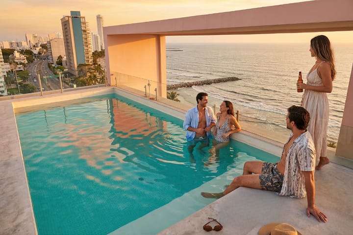 Depa Arena ·Vista Mar· Alberca Rooftop + Asador - Heroica Veracruz