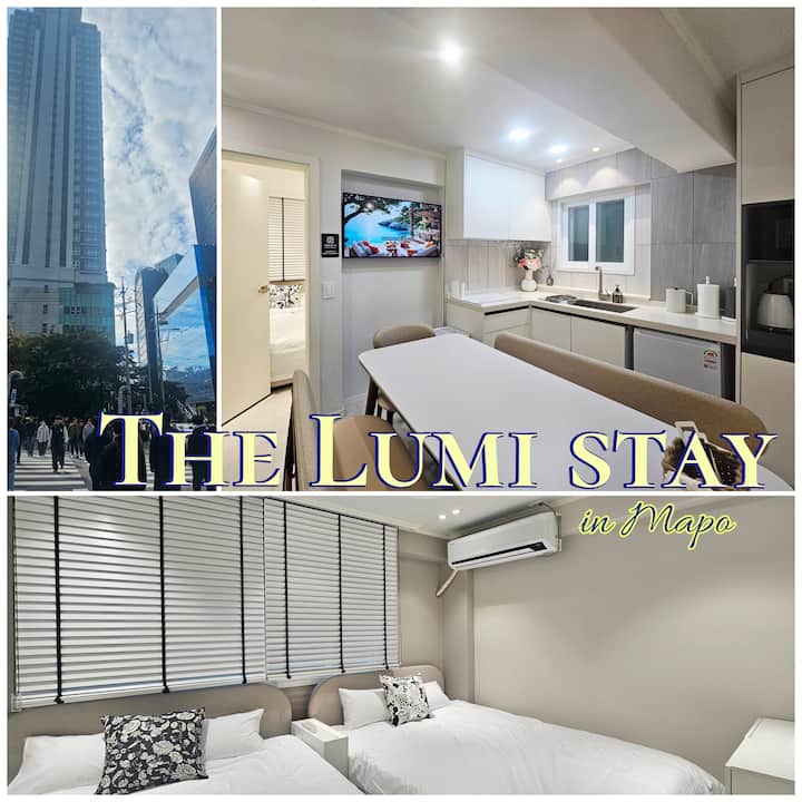 평지1층/arex공덕역 도보3분/3룸/9인/화장실3/홍대입구/무료짐보관/명동/세탁건조기 - Seoul