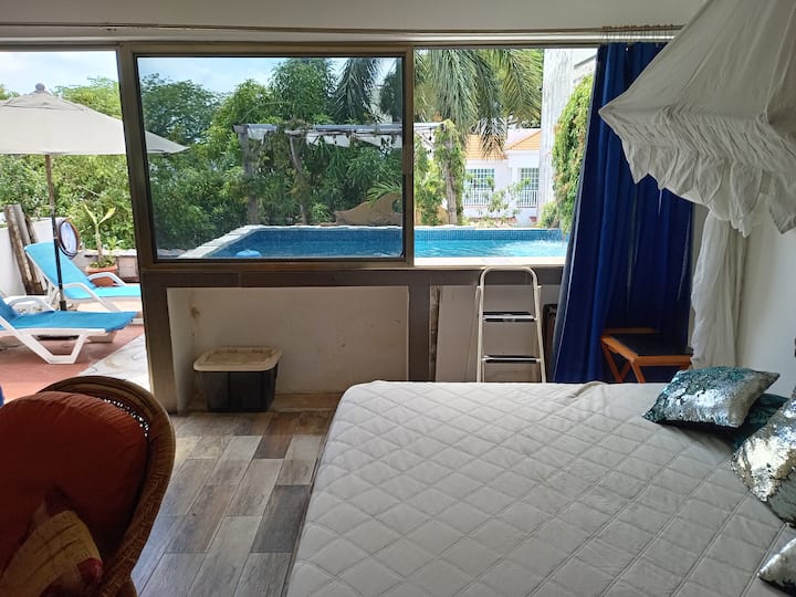 Terraza Rústica Acogedora, Solo Para Parejas. - 칸쿤