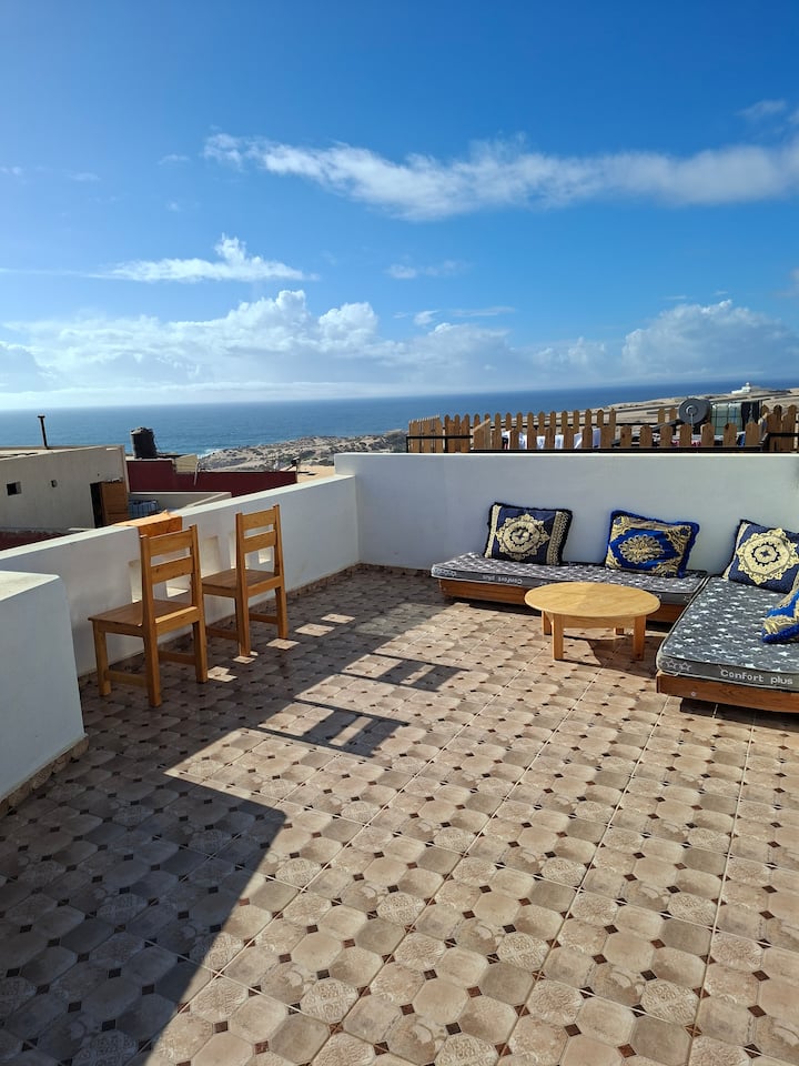 Azul House شقة بشرفة مشرقة. - Imsouane