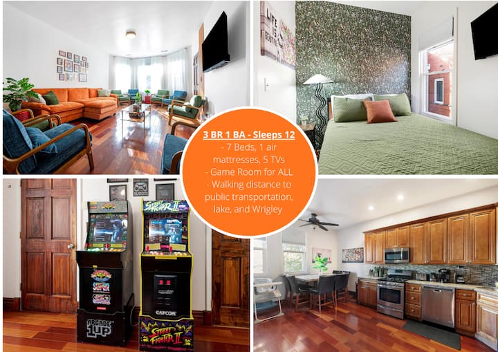 Spacious Arcade Apt Wrigleyville Pet Friendly - Chicago