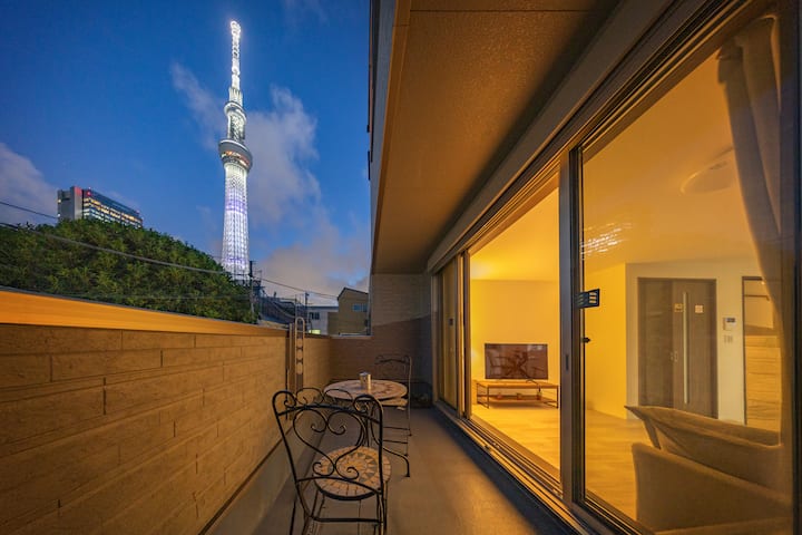 Skytree House押上新建三层别墅，两个淋浴，两个厕所，4房，步行東京晴空塔&电车站3分钟 - Ueno