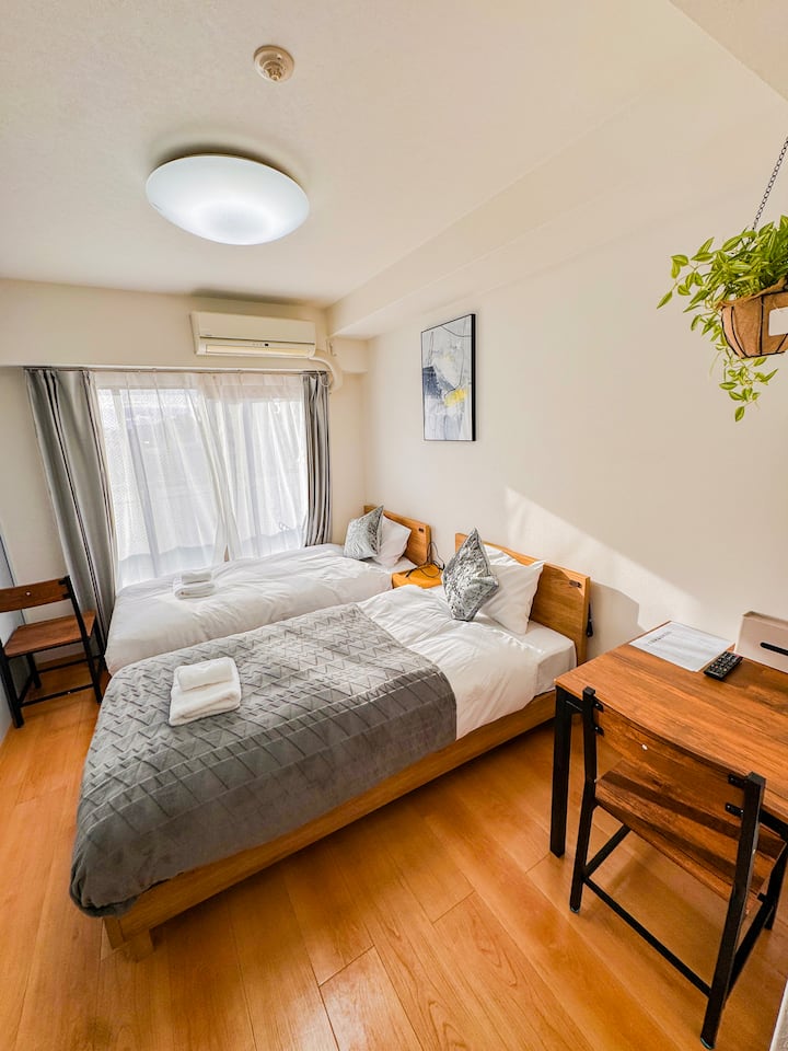 Grand Pacific 戎本町|大国町駅3分|グレーのモダンカップルスイート(バスタブ付) - Osaka