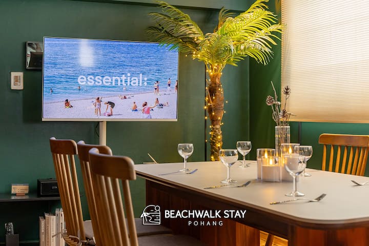 포항비치워크 송도해변도보 3분 포스코야경 최대8인 3room3bed 호텔침구 유아동반 - Pohang-si