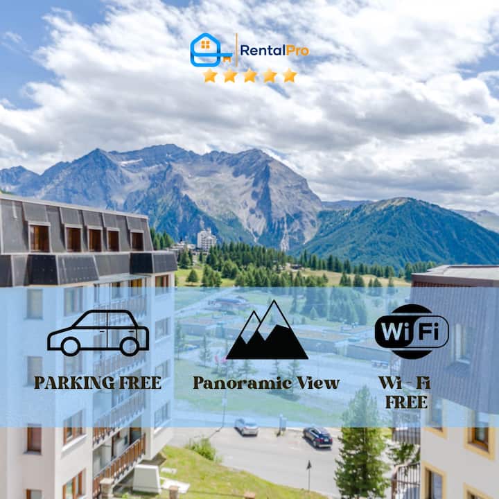 [Parking Free] 
Wi-fi + Panoramic View - Pragelato