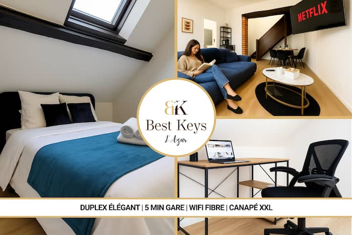 L’azur · Duplex Cosy 5 Min Gare & Fibre Optique - Sens