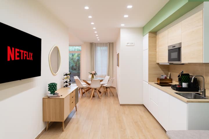 Modern 2br/2ba Oasis With Garden-view Patio - Bergamo