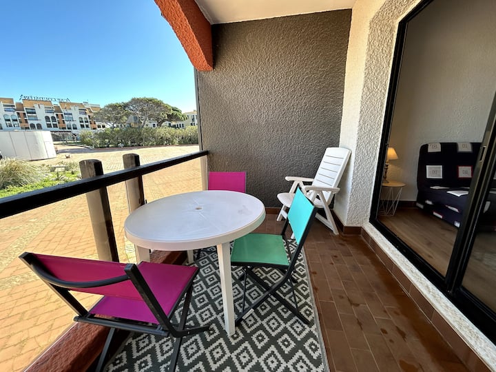 Studio Rénové, Belle Terrasse Avec Vue Sur L'etang - Le Barcarès