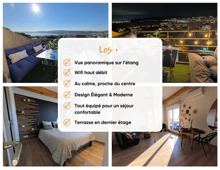 Terrasse 180° Vue éTang - Idéal Couple/pro - Martigues