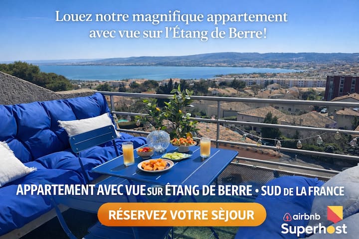 Terrasse 180° Vue éTang - Idéal Couple/pro - Martigues