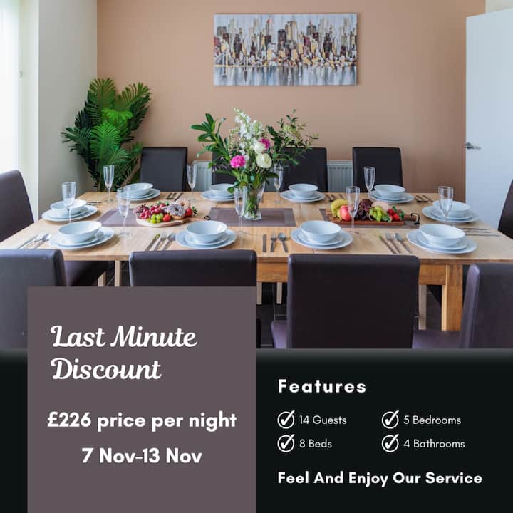 5 Bedroom Home With Scenic Outlook•free Parking - Leicester