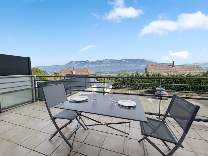 Terrasse, Parking Privé, Vue Lac & Montagne - Le Bourget-du-Lac