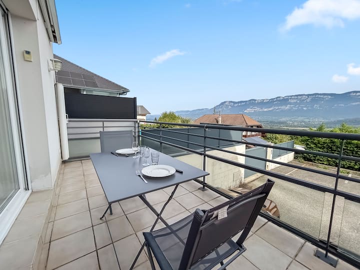 Terrasse, Parking Privé, Vue Lac & Montagne - Le Bourget-du-Lac